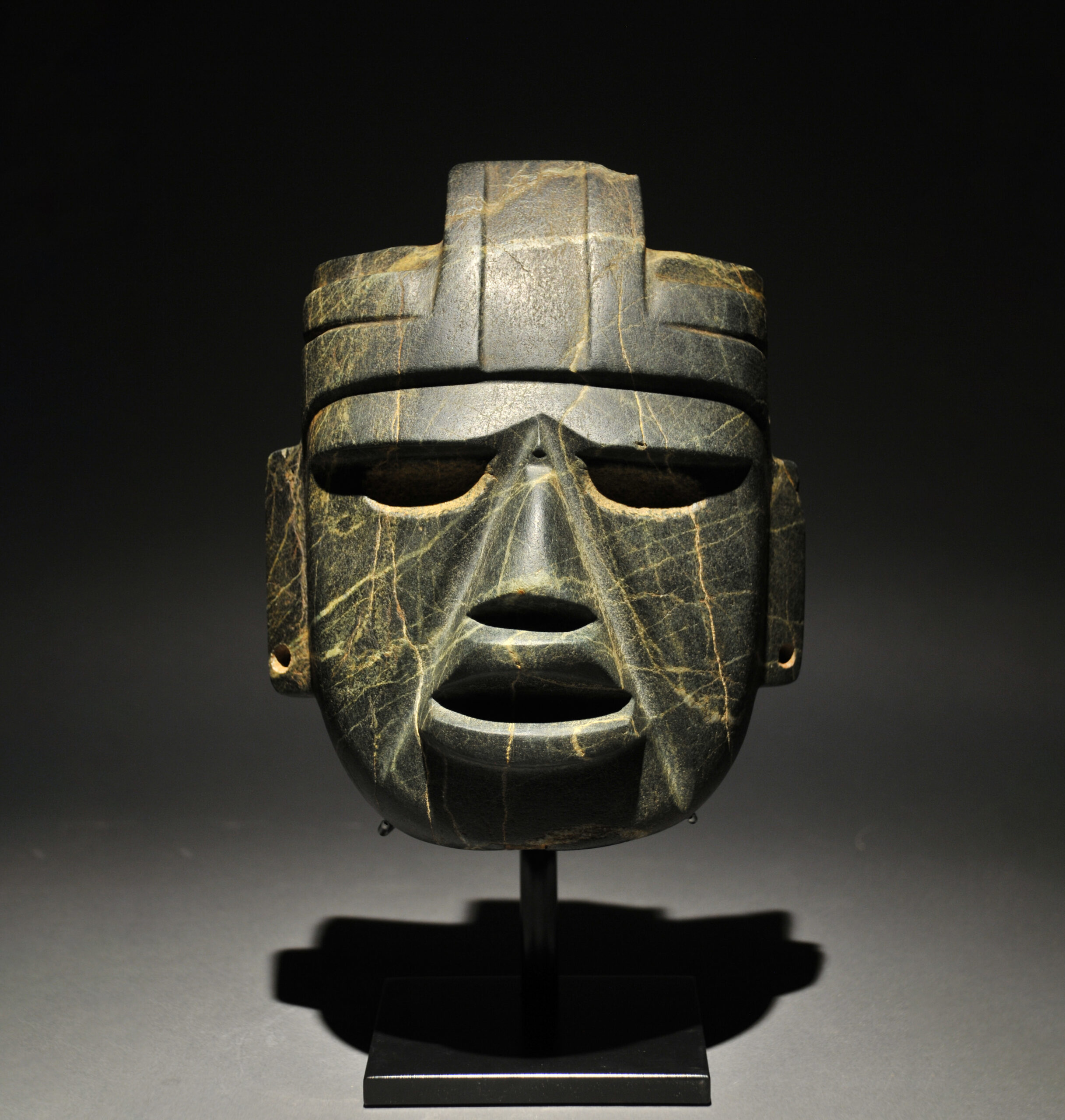 Mezcala Mask w/ Headdress - William Siegal Gallery : William Siegal Gallery